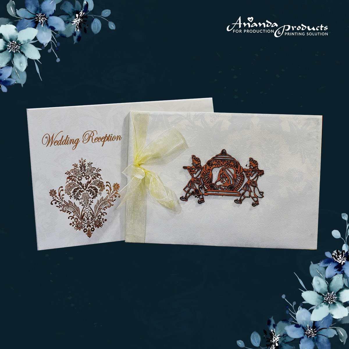 Creamy Wedding Reception Card Ananda Products Creamy Wedding Reception Card Ananda Products