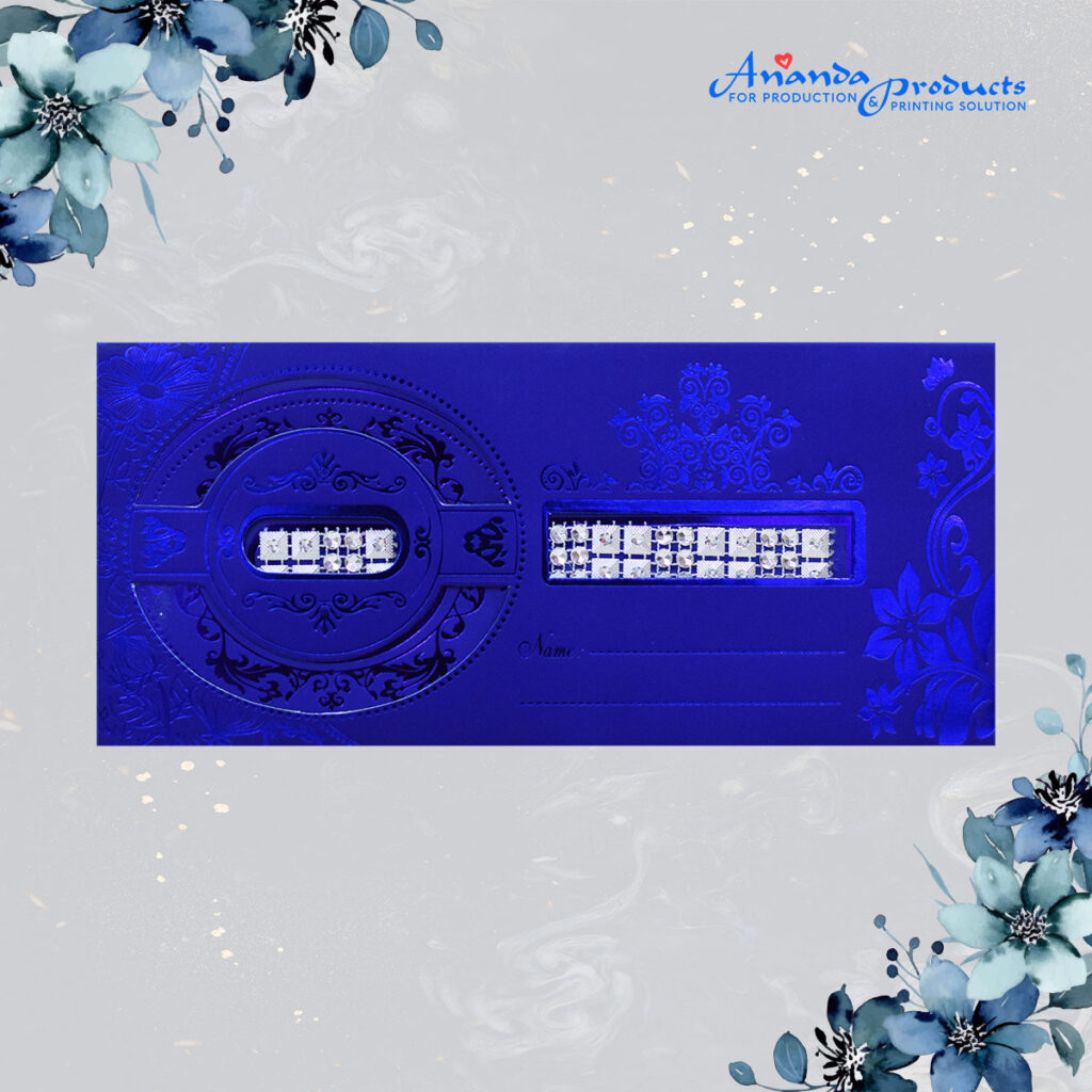 Elegant Royal blue Wedding Card – Ananda Products