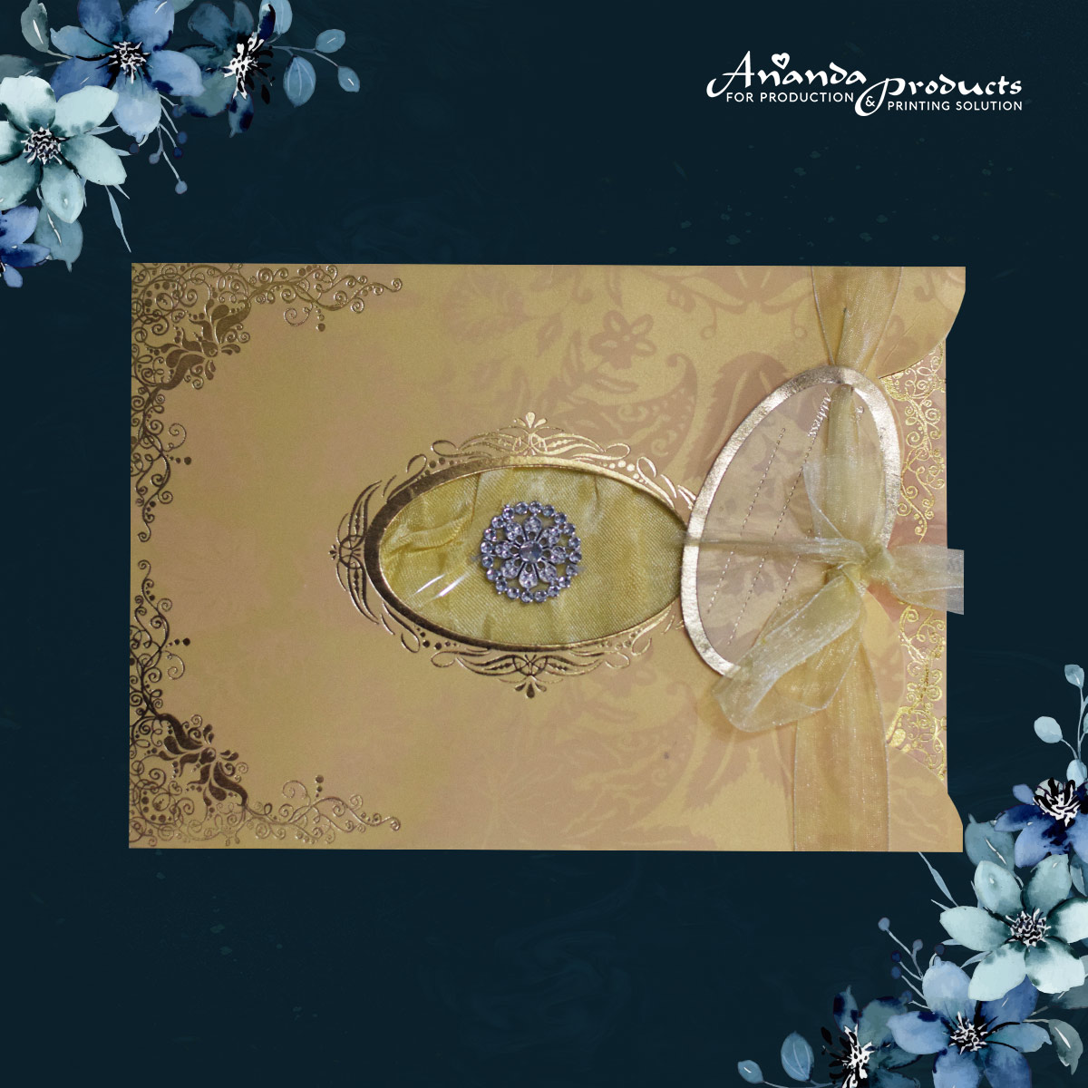 Premium Golden Wedding Card Ananda Products Premium Golden Wedding Card Ananda Products