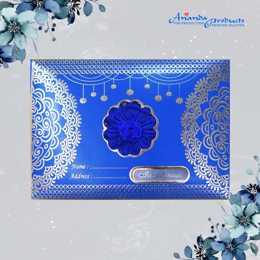 Square Elegant Light Blue Wedding Card – Ananda Products